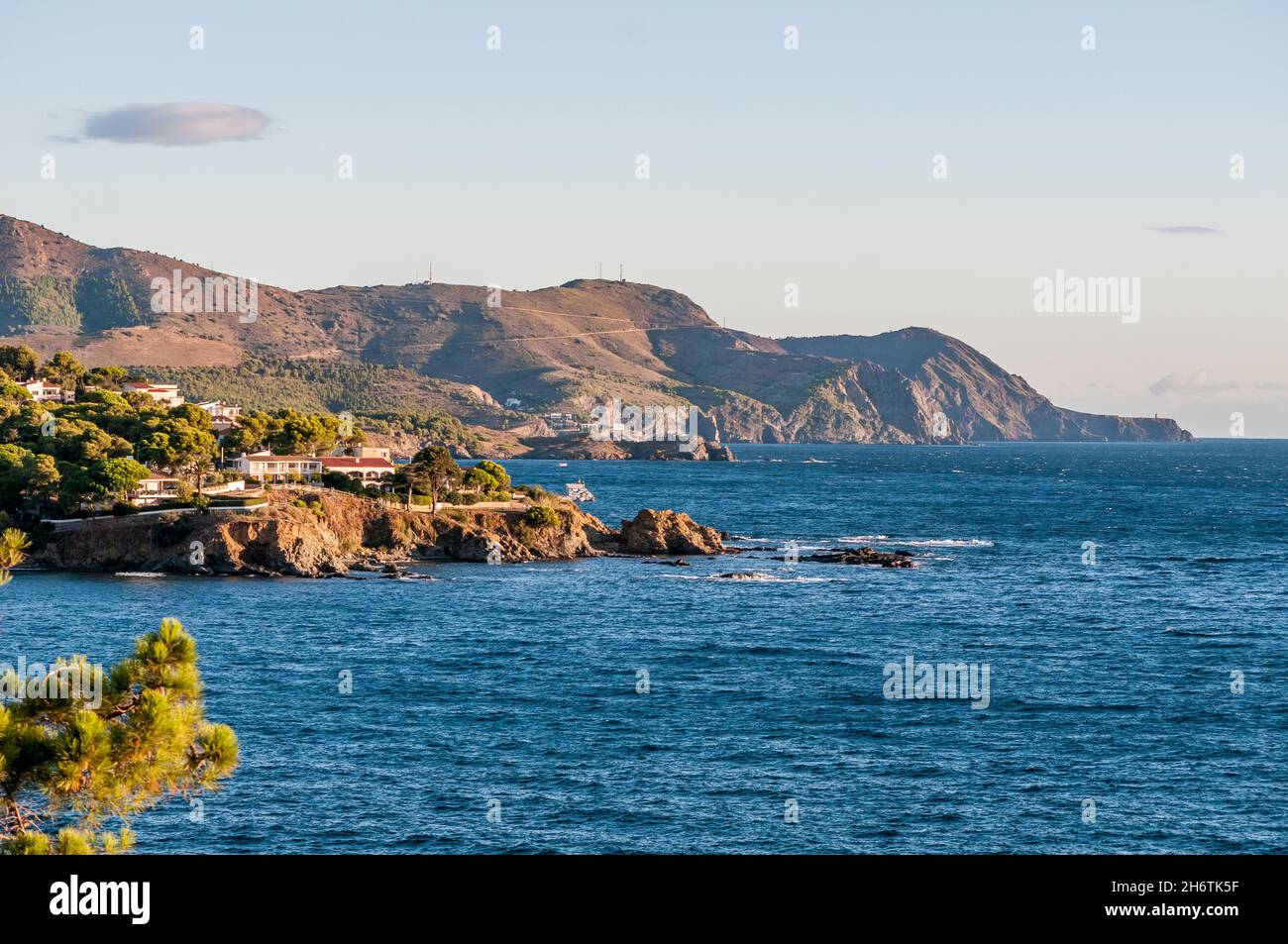 Cap Cerbère from Llançà, Costa Brava, Catalonia, Spain Stock Photo - Alamy