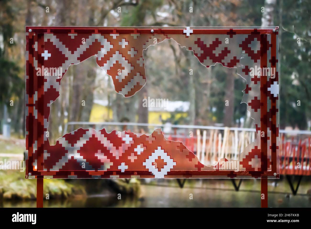 GULBENE, LATVIA. 17th November 2021. Selective focus photo. Contour of ...