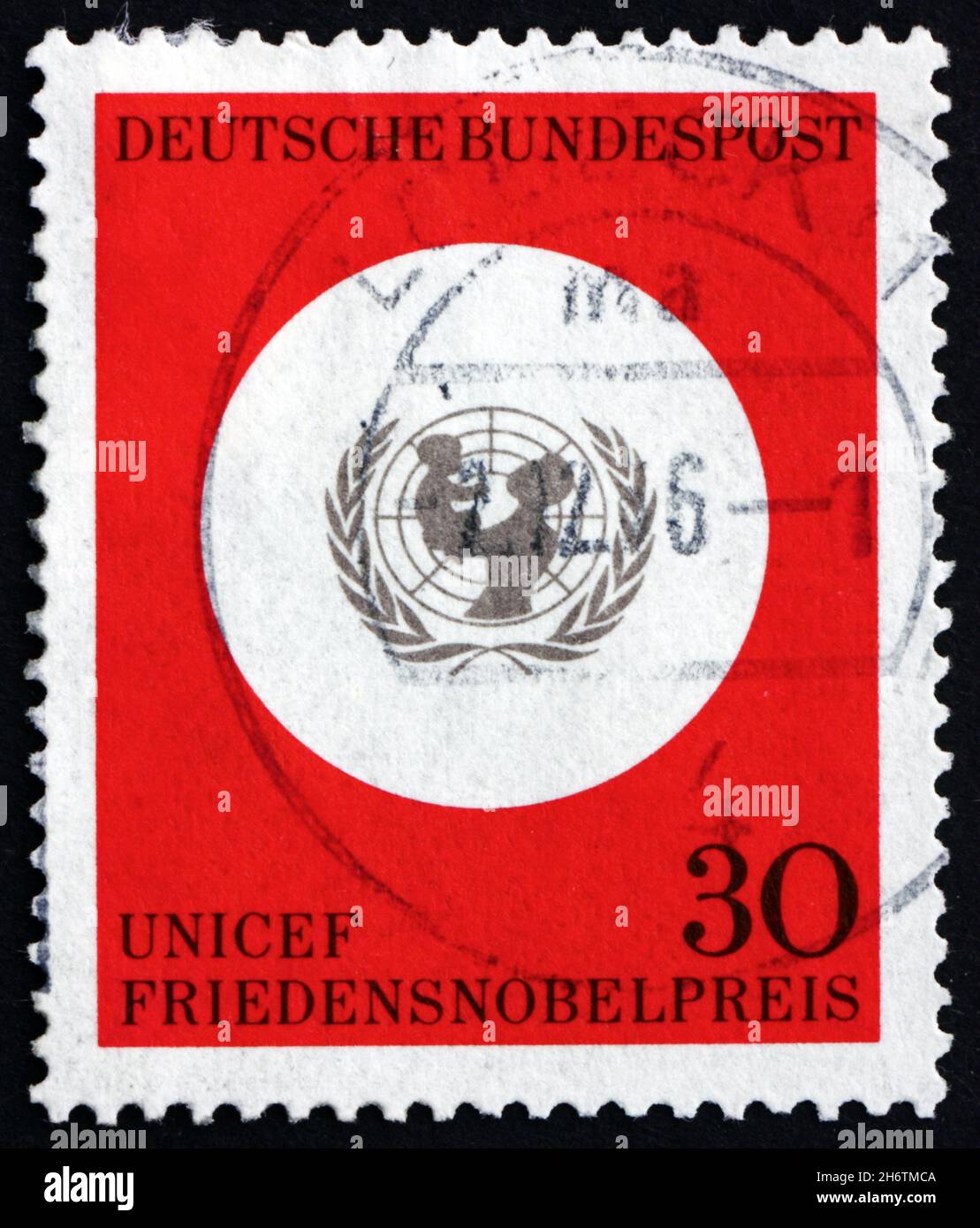 GERMANY - CIRCA 1995: a stamp printed in the Germany shows UNICEF ...