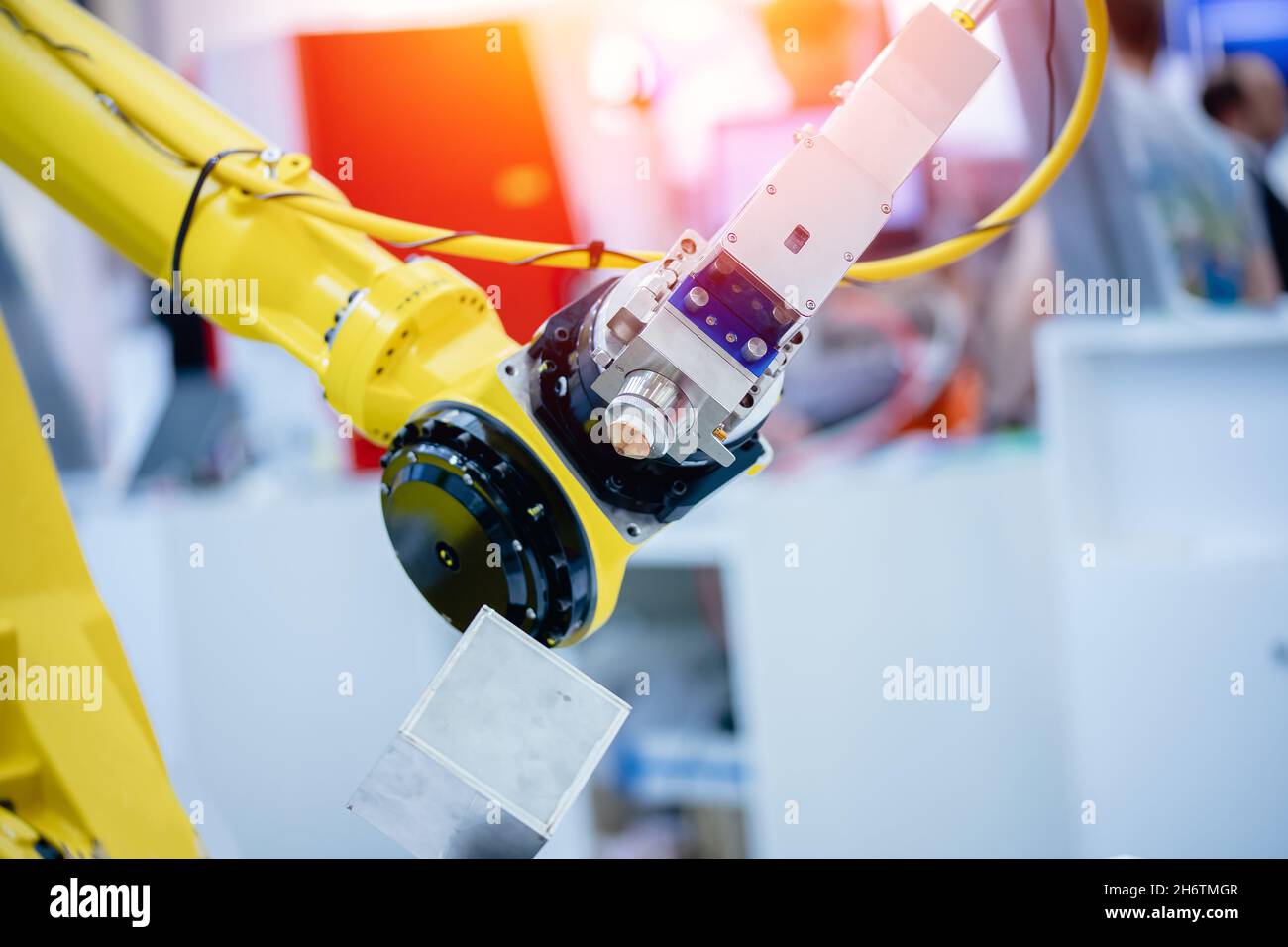 Automatic machine robot arm tool in manufacture factory. Concept smart ...