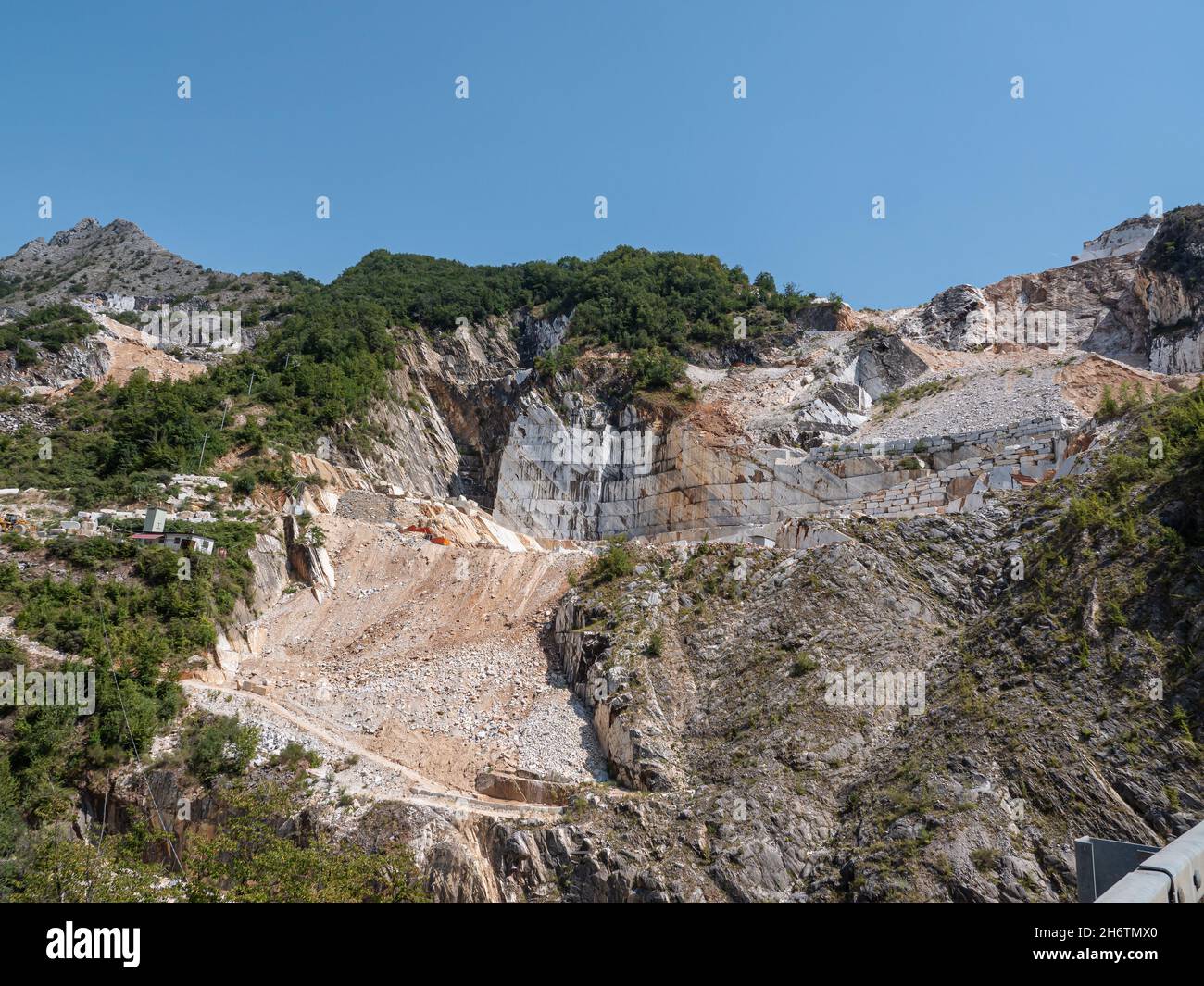 View of the Carrara Marble Quarries with Excavation Equipment ready for ...