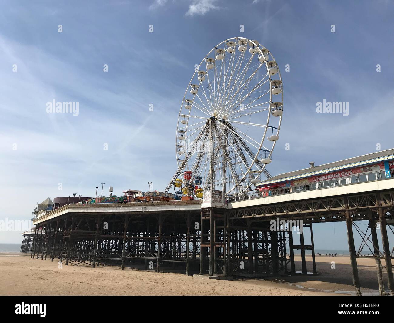 Beautiful view of Blackpool Big Wheel in Central Pier, Blackpool, UK ...