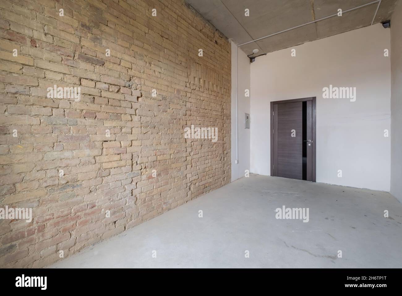 empty white room with repair and without furniture. room for office or ...