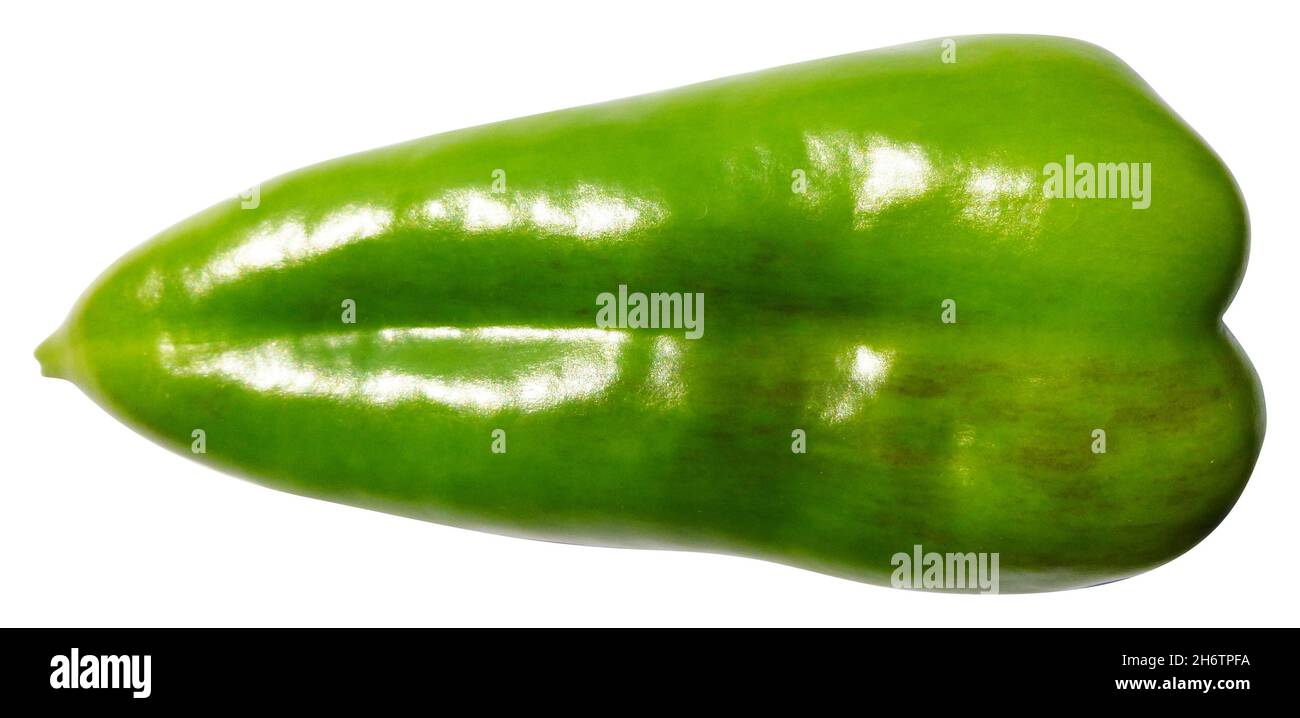 Green sweet pepper isolated on white background Stock Photo - Alamy