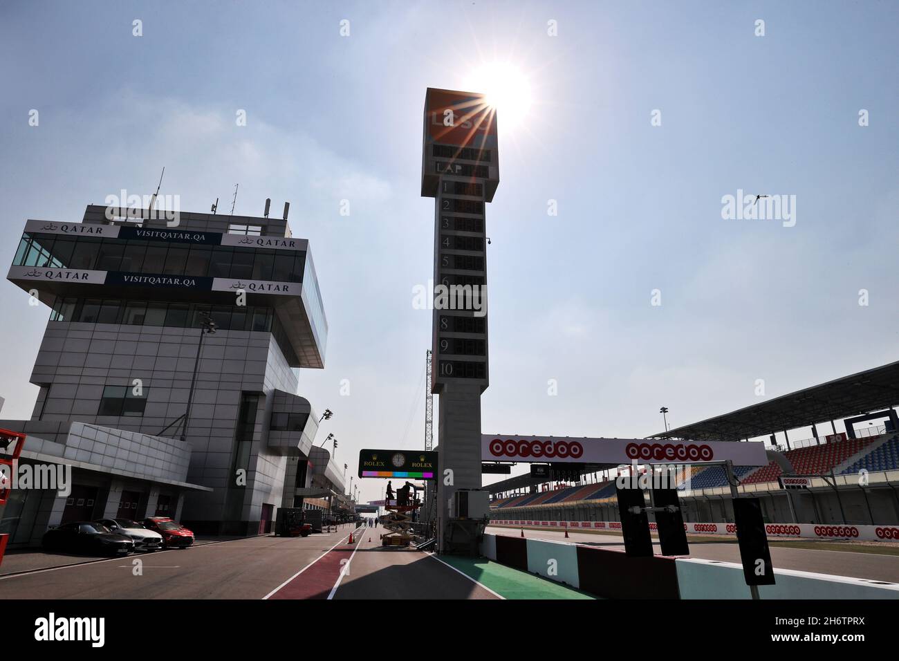 Doha, Qatar. Thursday 18th November 2021. Circuit atmosphere - Pit exit ...
