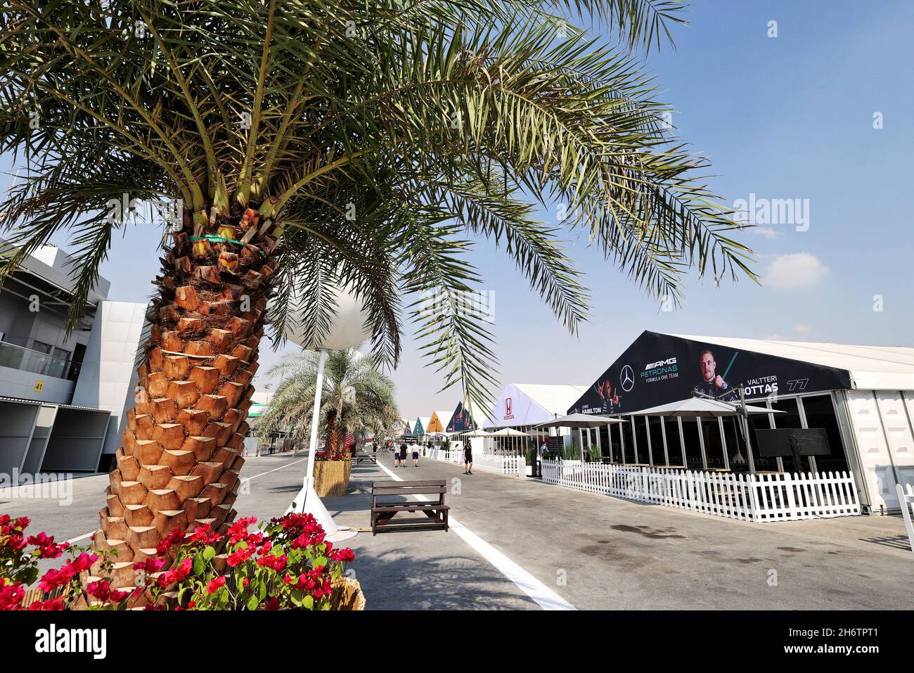 Doha, Qatar. Thursday 18th November 2021. Paddock atmosphere - Mercedes ...