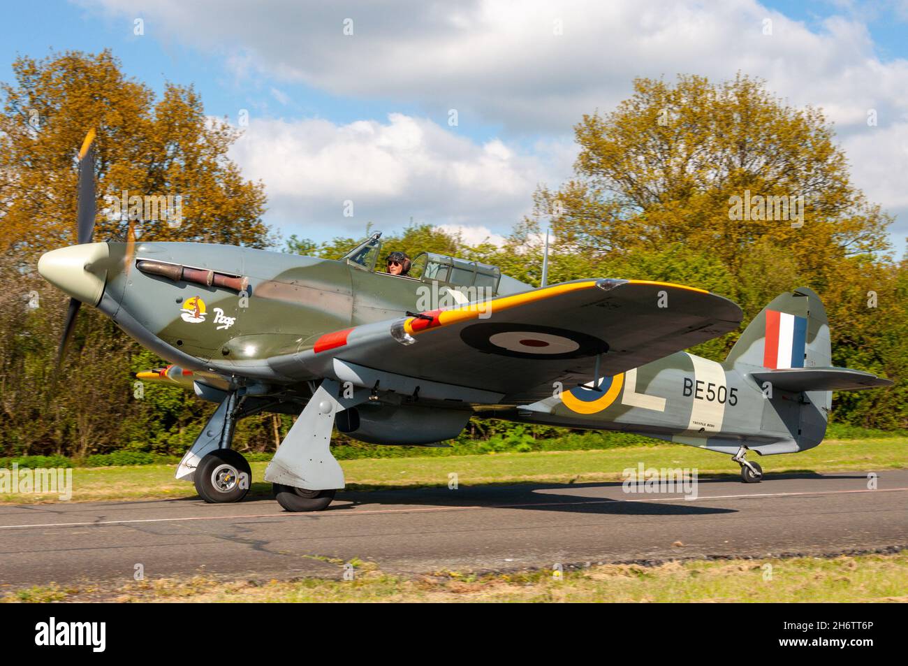 Peter Teichman taxiing his Second World War Hawker Hurricane MkIIB ...