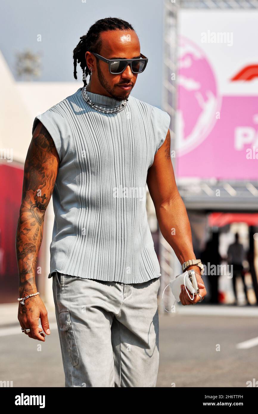 Doha, Qatar. Thursday 18th November 2021. Lewis Hamilton (GBR) Mercedes ...