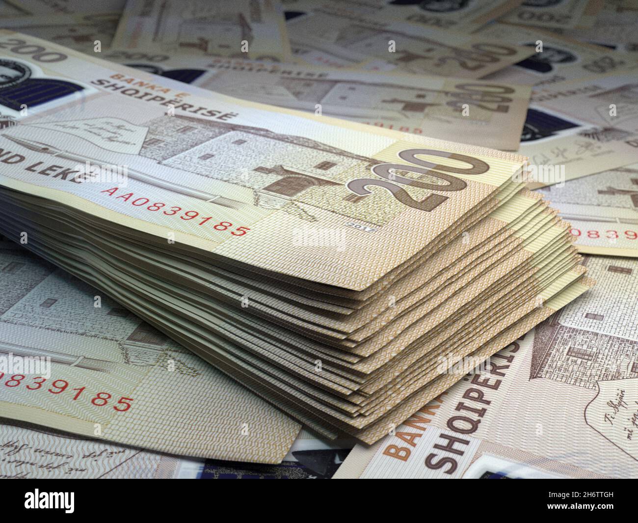 Money of Albania. Lek bills. ALL banknotes. 200 Albanian. Business ...