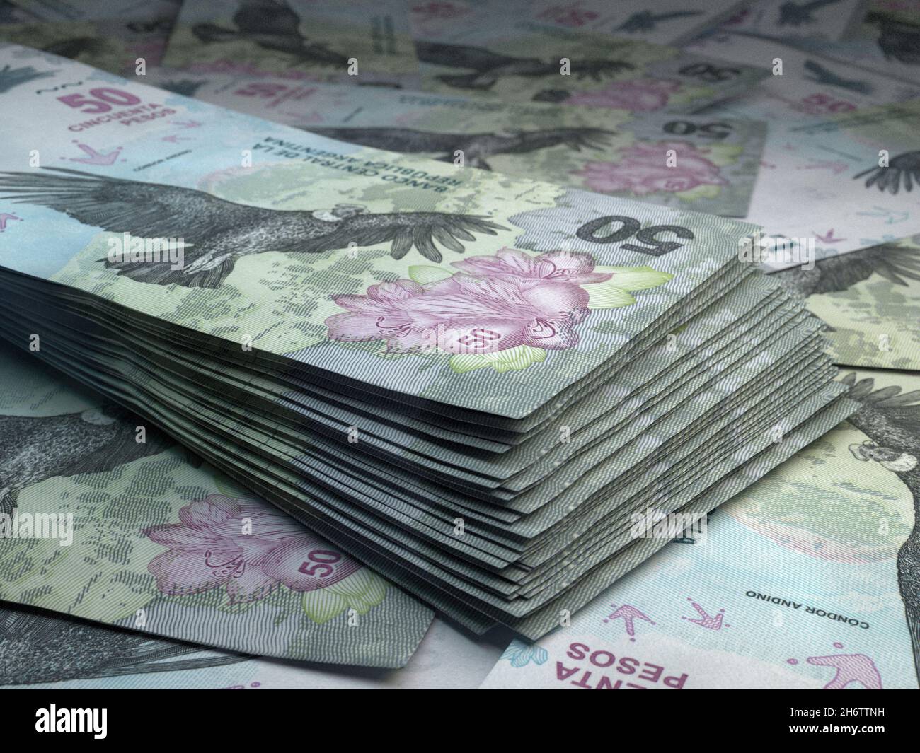 Money of Argentina. Argentine peso bills. ARS banknotes. 50 pesos ...