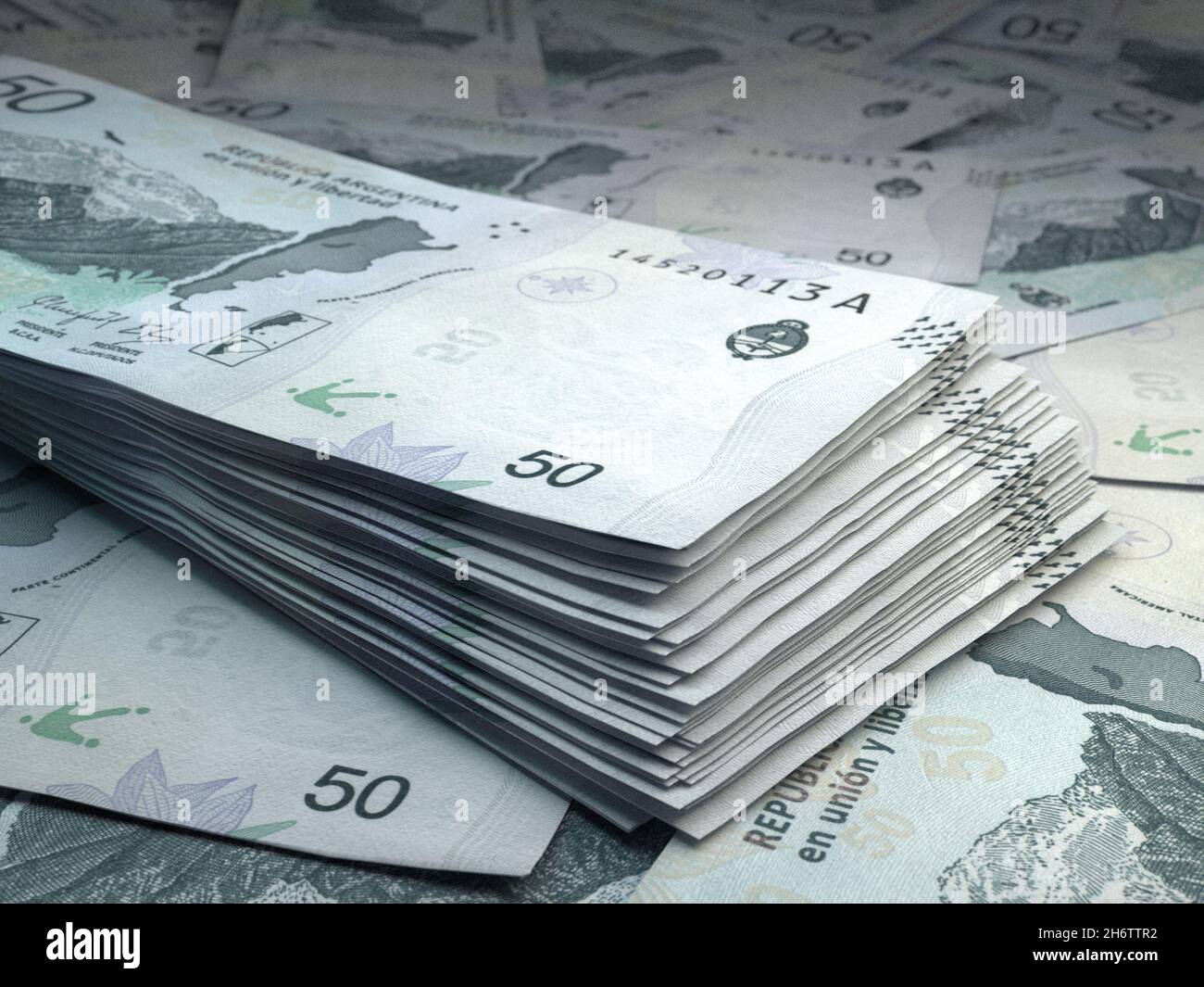 Money of Argentina. Argentine peso bills. ARS banknotes. 50 pesos ...