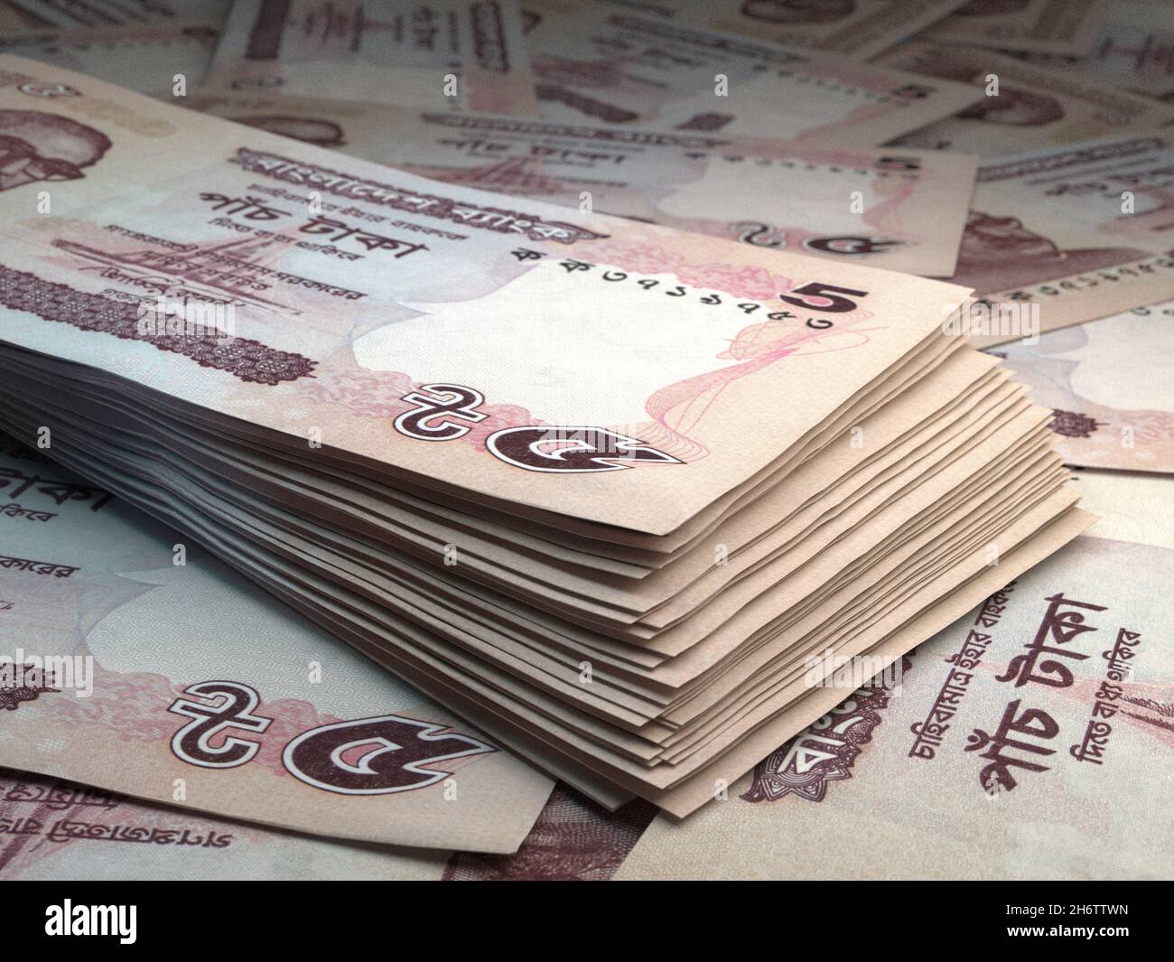 Money of Bangladesh. Taka bills. BDT banknotes. 5 Bengali. Business ...