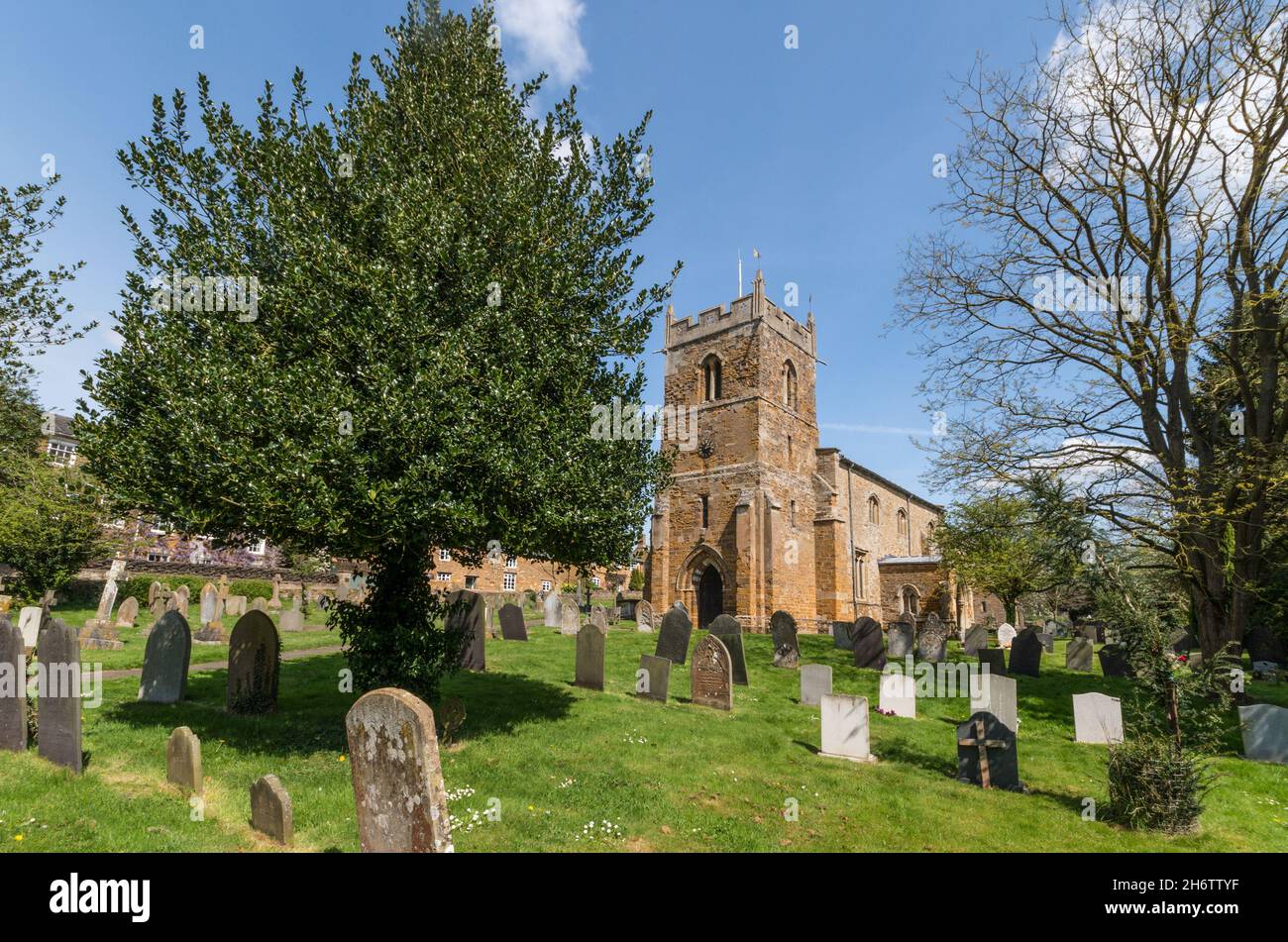 The church of All Saints in the village of Rushton, Northamptonshire ...