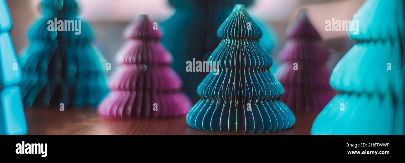 Trendy paper Christmas trees Stock Photo - Alamy