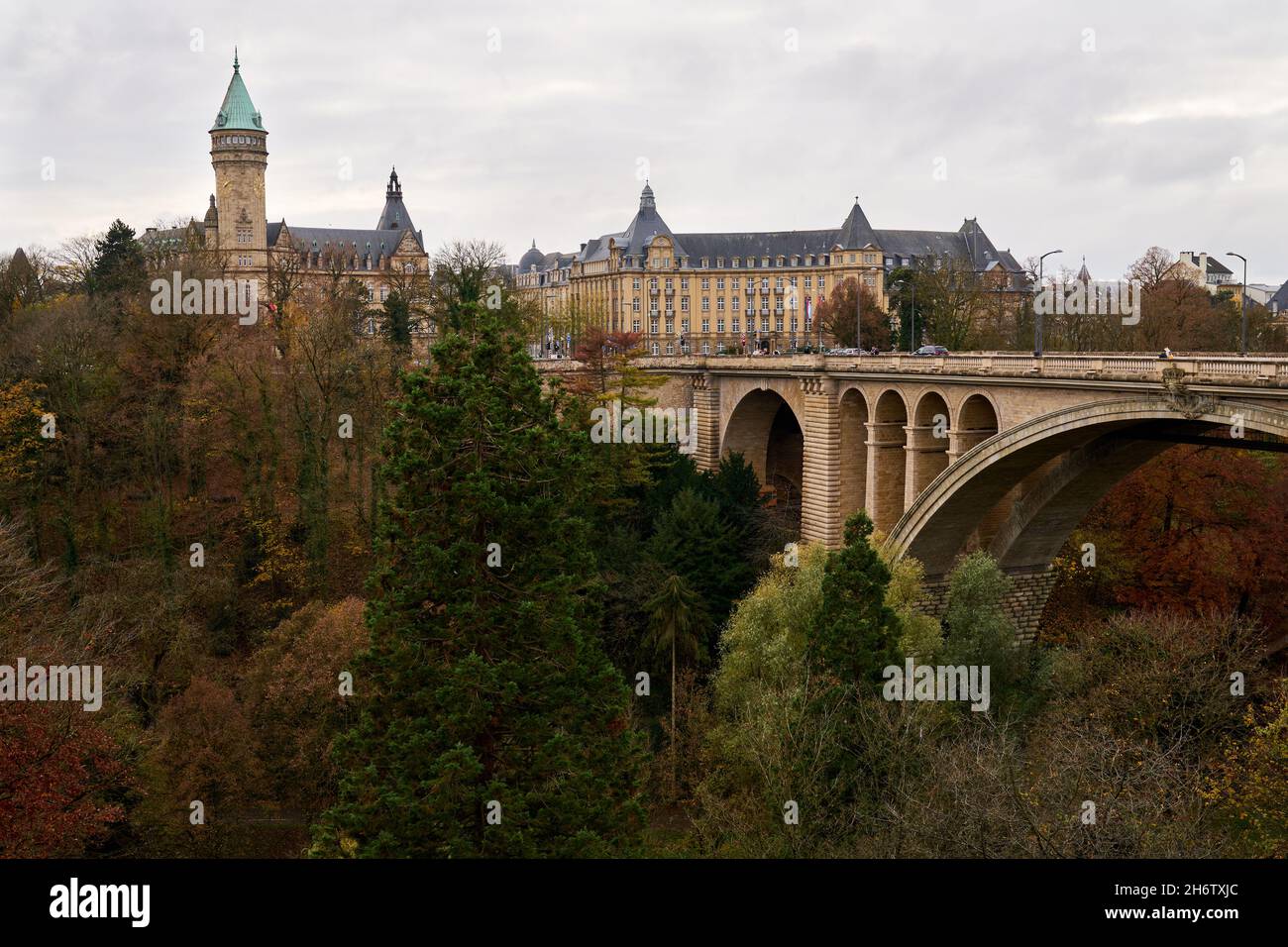 A view of the Adolphe Bridge, Luxembourg City Stock Photo - Alamy