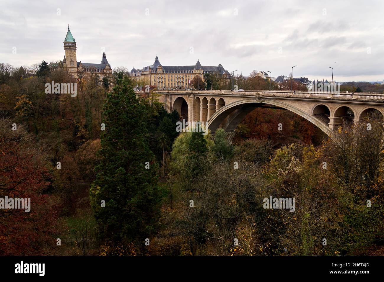 A view of the Adolphe Bridge, Luxembourg City Stock Photo - Alamy