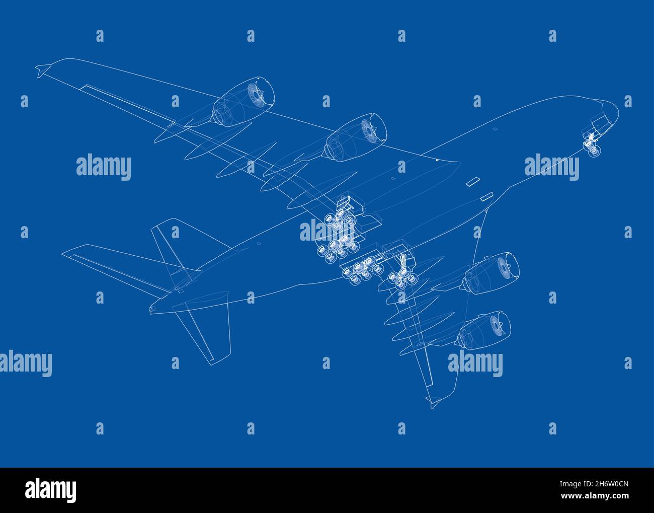 Passenger Airoplane. Vector rendering of 3d Stock Vector Image & Art ...