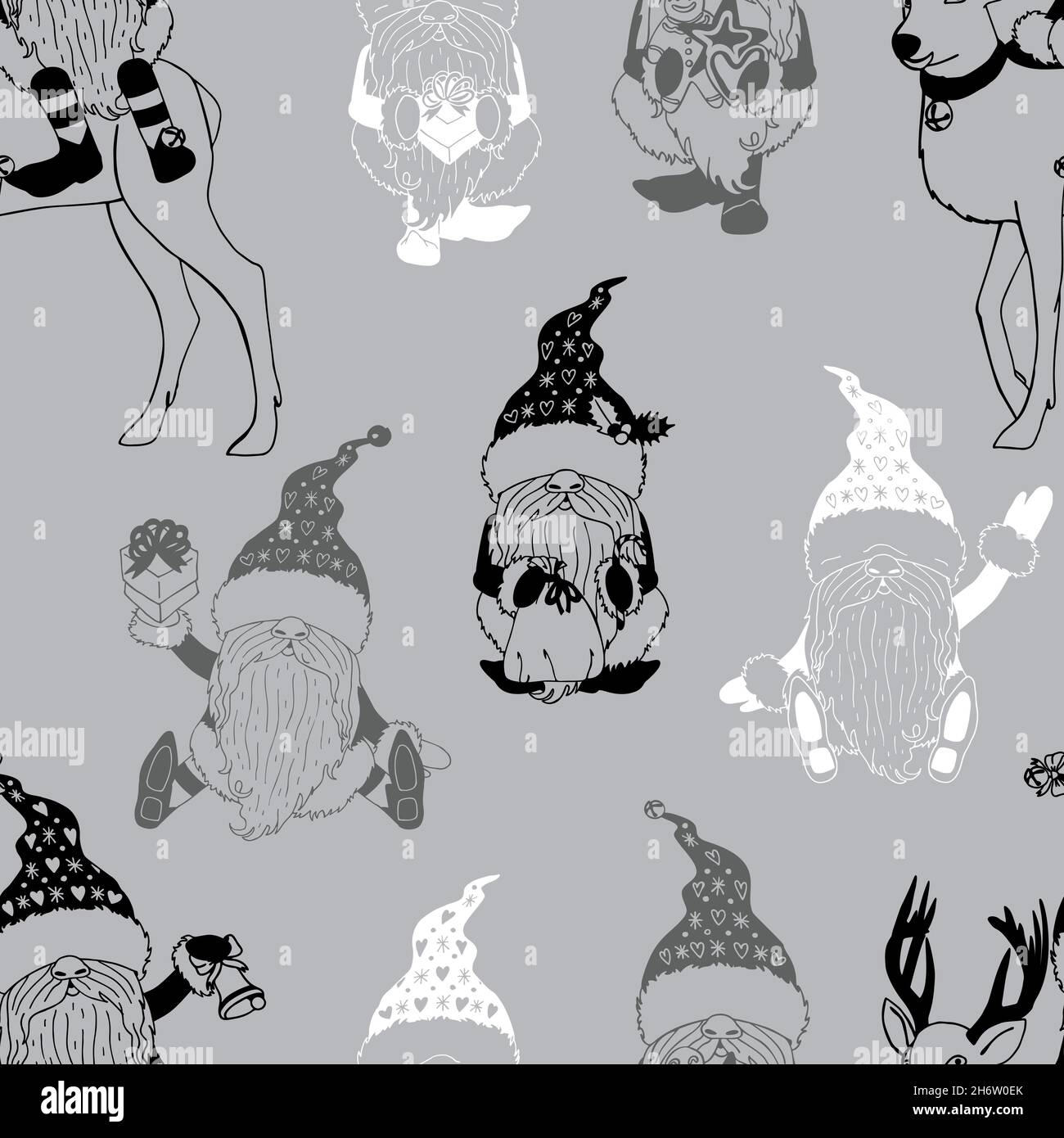 Gnomes line art hi-res stock photography and images - Alamy