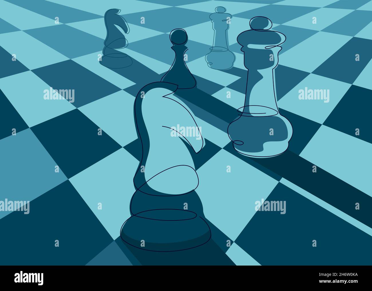 Banner with chess in perspective. Placard design in doodle style Stock ...
