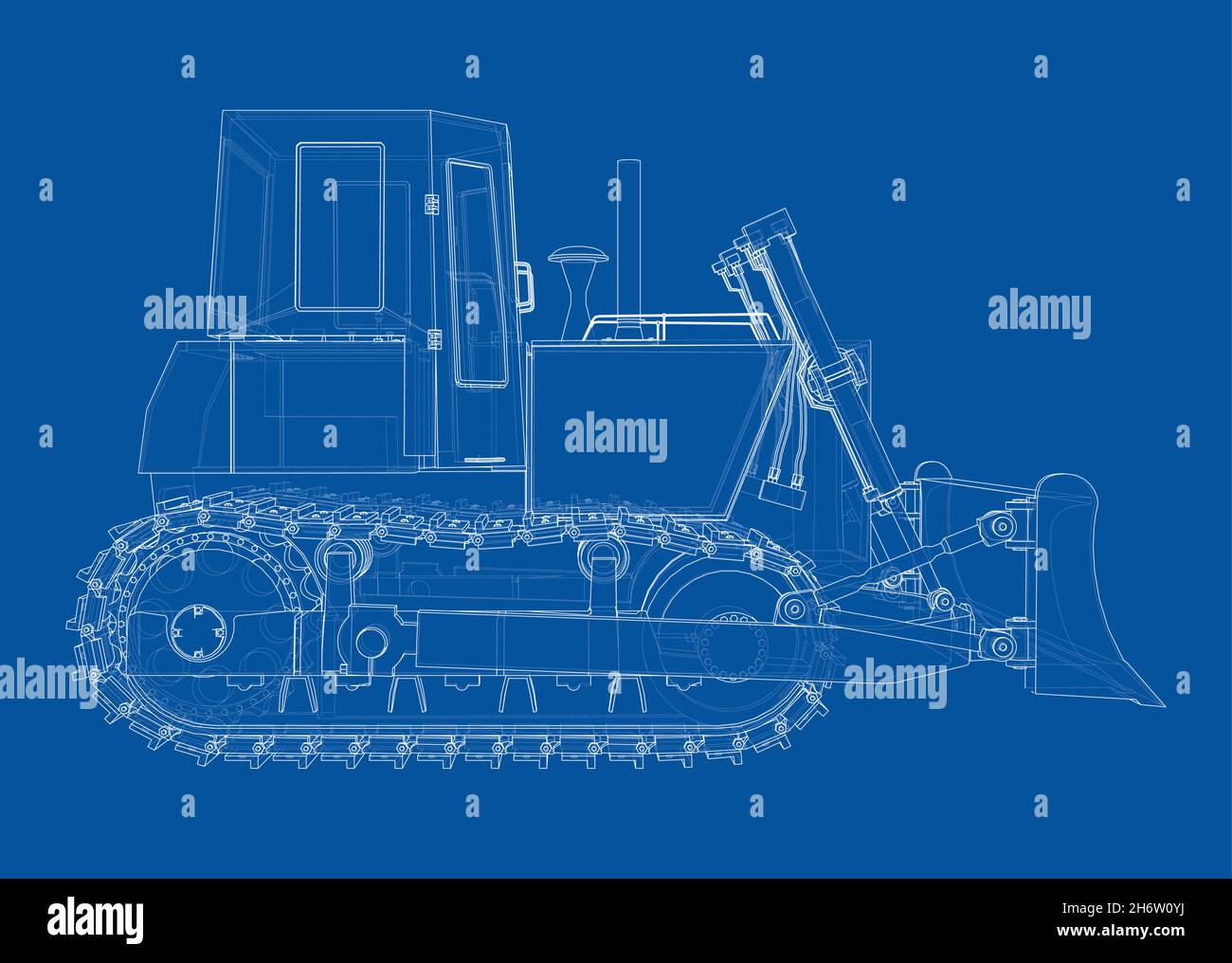 Earth mover, bulldozer. Vector rendering of 3d Stock Vector Image & Art ...