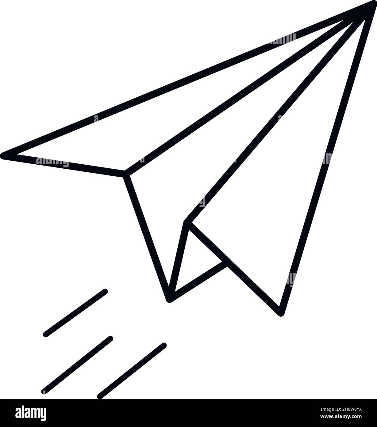 Paper plane icon isolated on white background vector illustration Stock ...