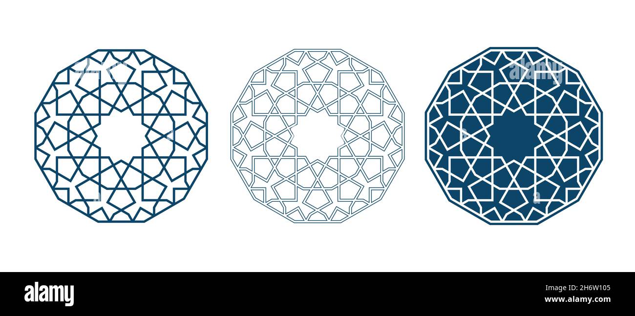 Persian geometric mosaic rosettes for Ramadan card Stock Vector Image ...