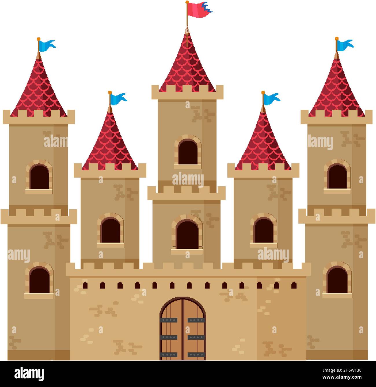 A medieval historical castle cartoon style illustration Stock Vector ...