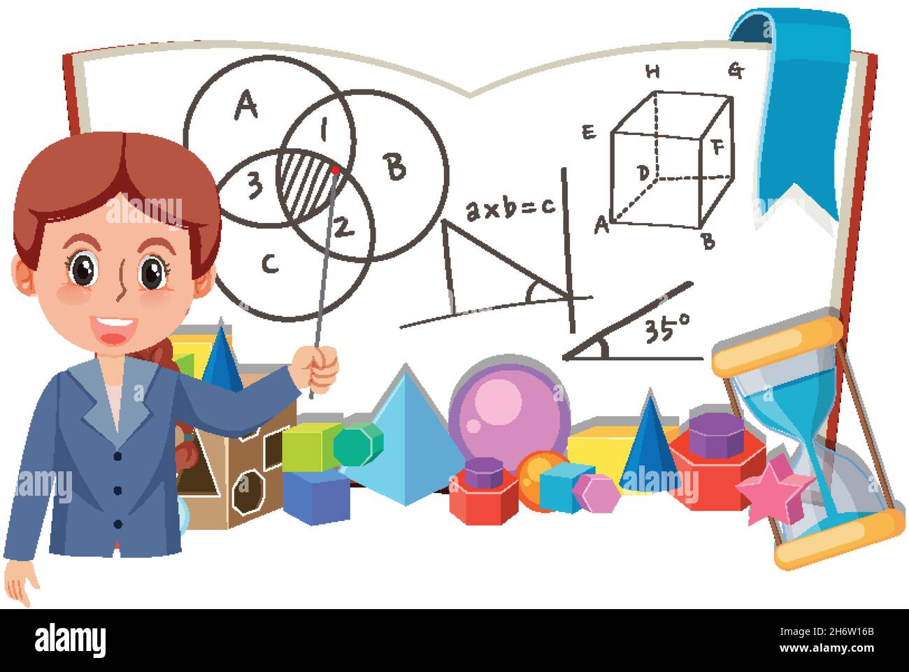 Math teacher with math tools illustration Stock Vector Image & Art - Alamy