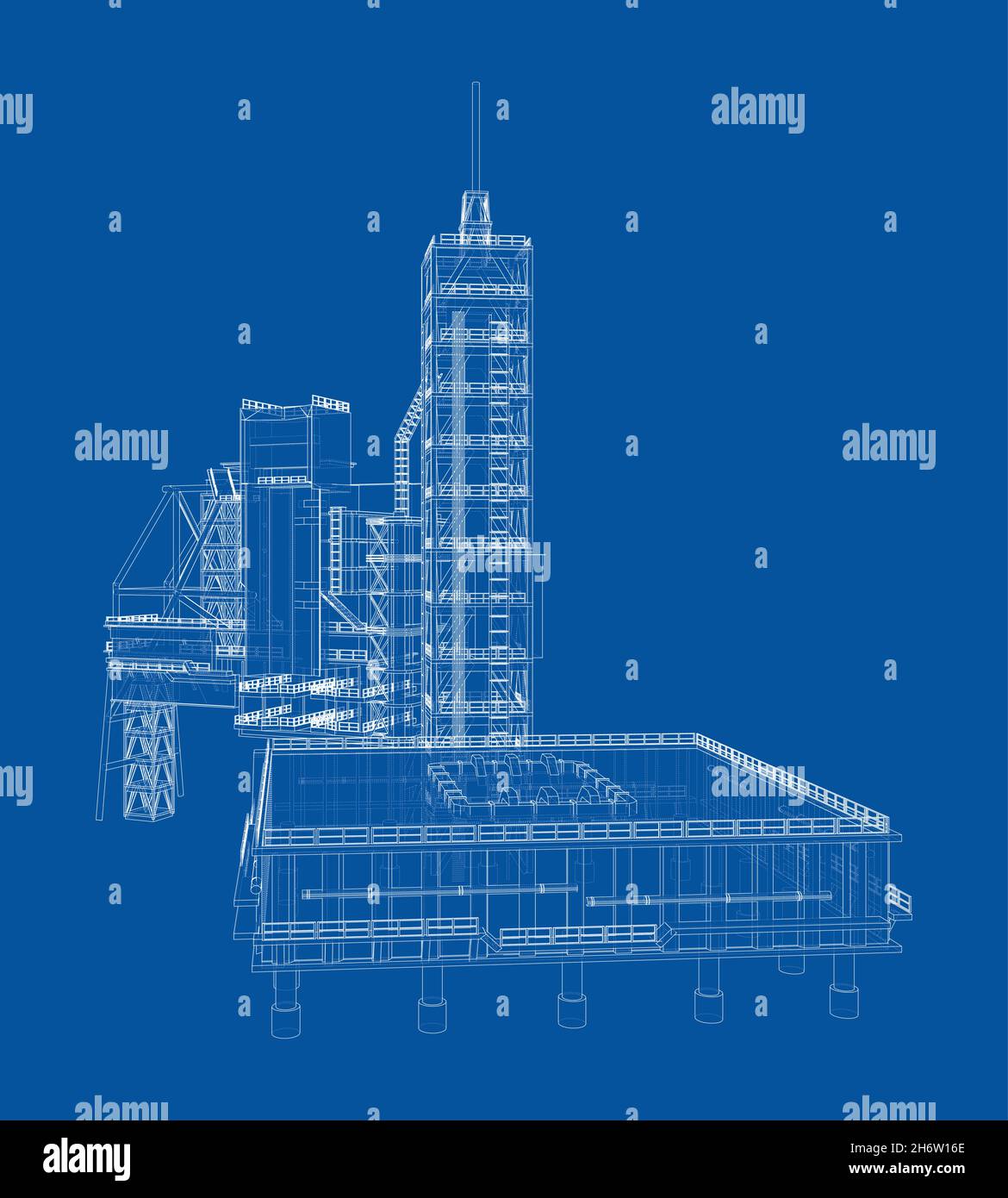Launch pad whithout Space Rocket. Vector Stock Vector Image & Art - Alamy