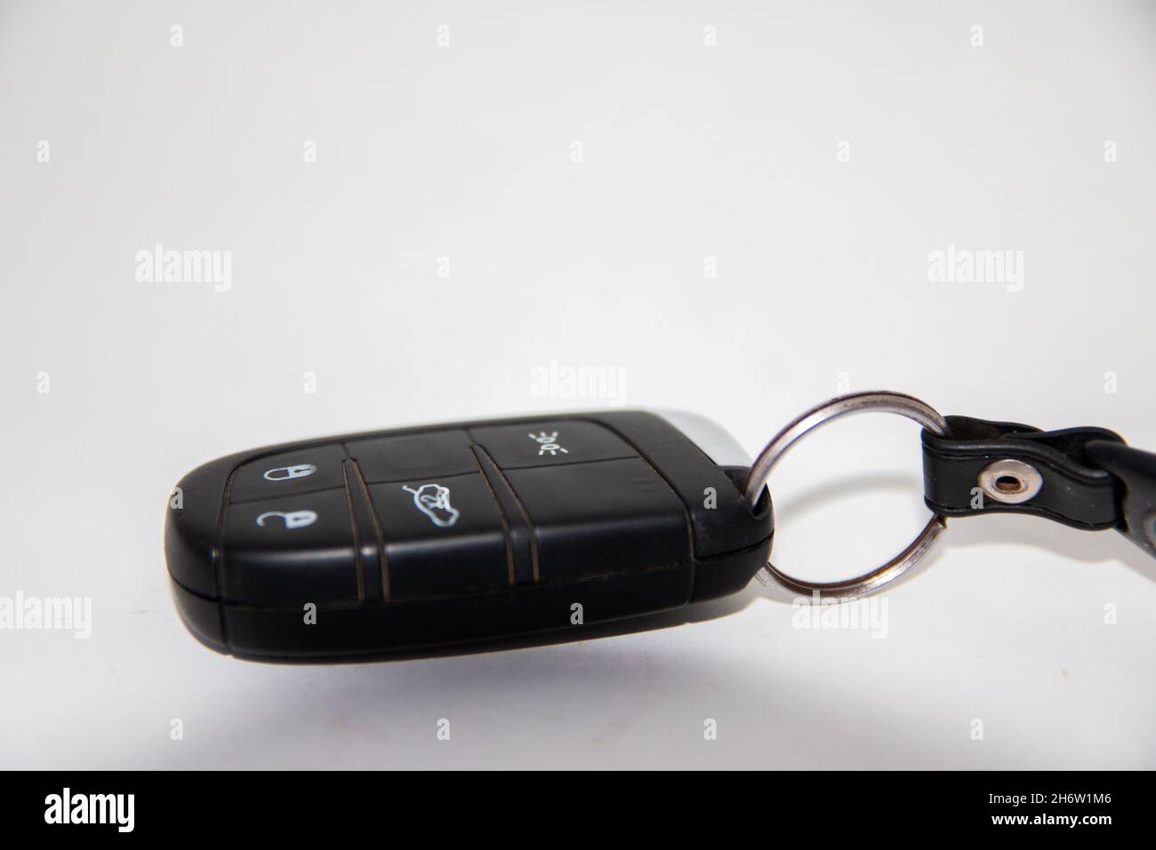 Car key isolated on a white background with free space for text ...