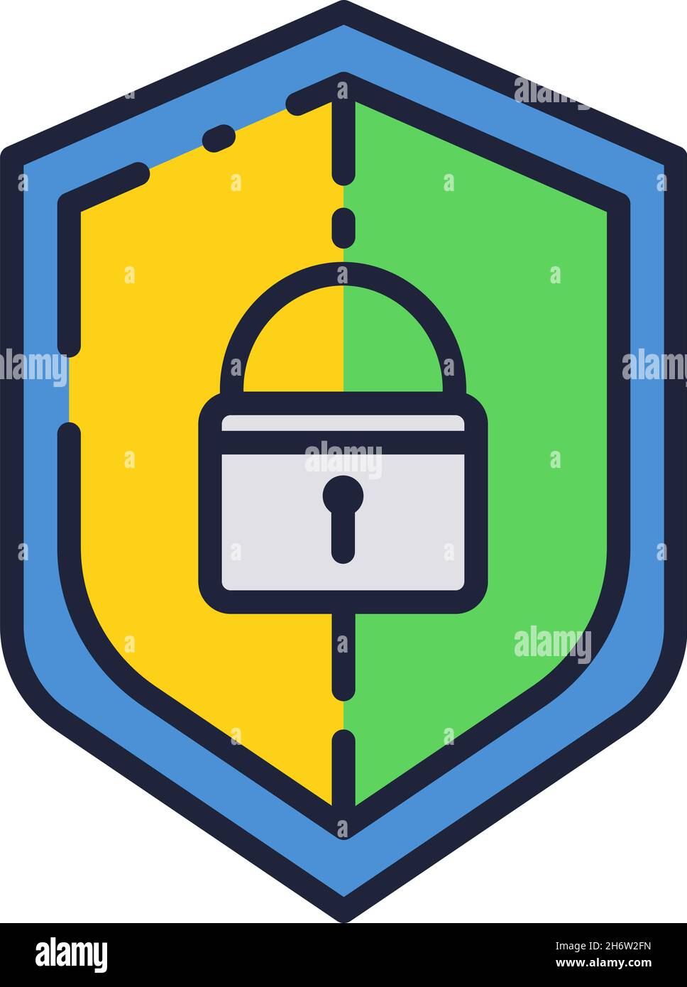 Shield and lock vector icon web protect symbol Stock Vector Image & Art ...