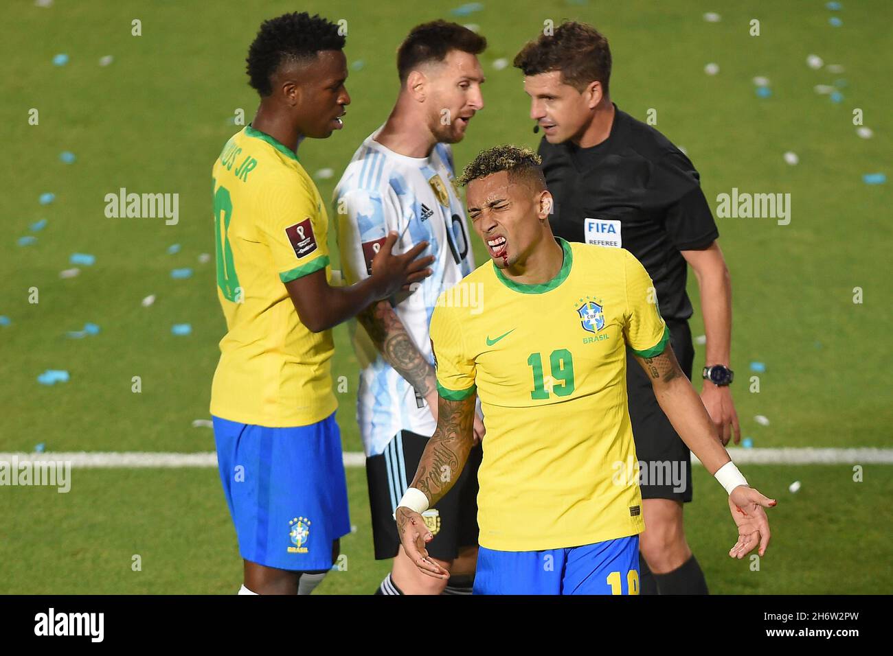 Raphinha do Brasil, durante a partida entre Argentina e Brasil pela 14ª ...