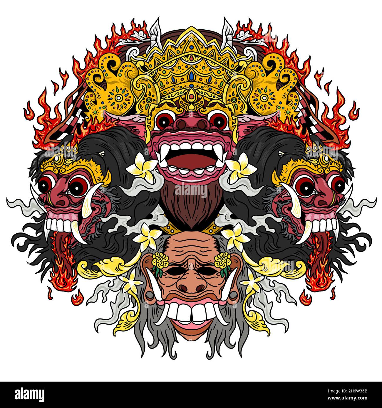 TABANAN, INDONESIA - Oct 03, 2021: An art of Balinese mythical ...