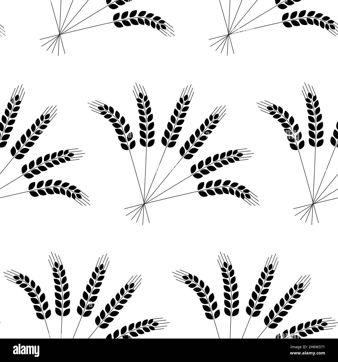 Seamless pattern, ear of wheat, vector illustration for textile harvest ...