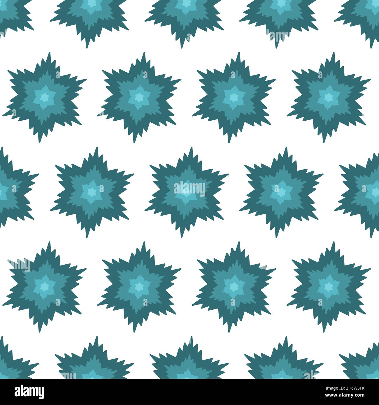 Symmetrical blue turquoise flowers fantasy seamless pattern, wallpaper ...