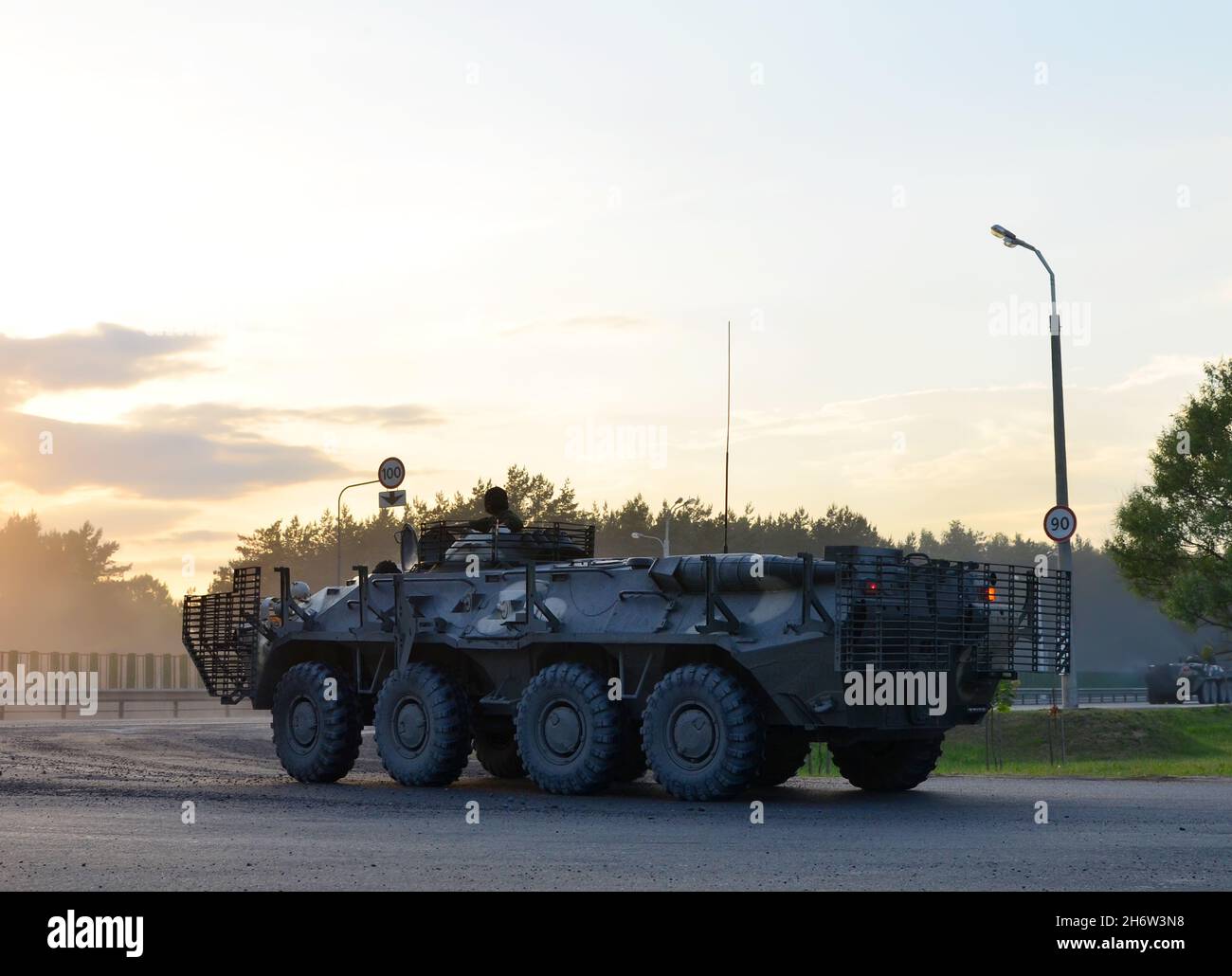 Armed forces during Mass protests rally against Belarus. Large-scale ...