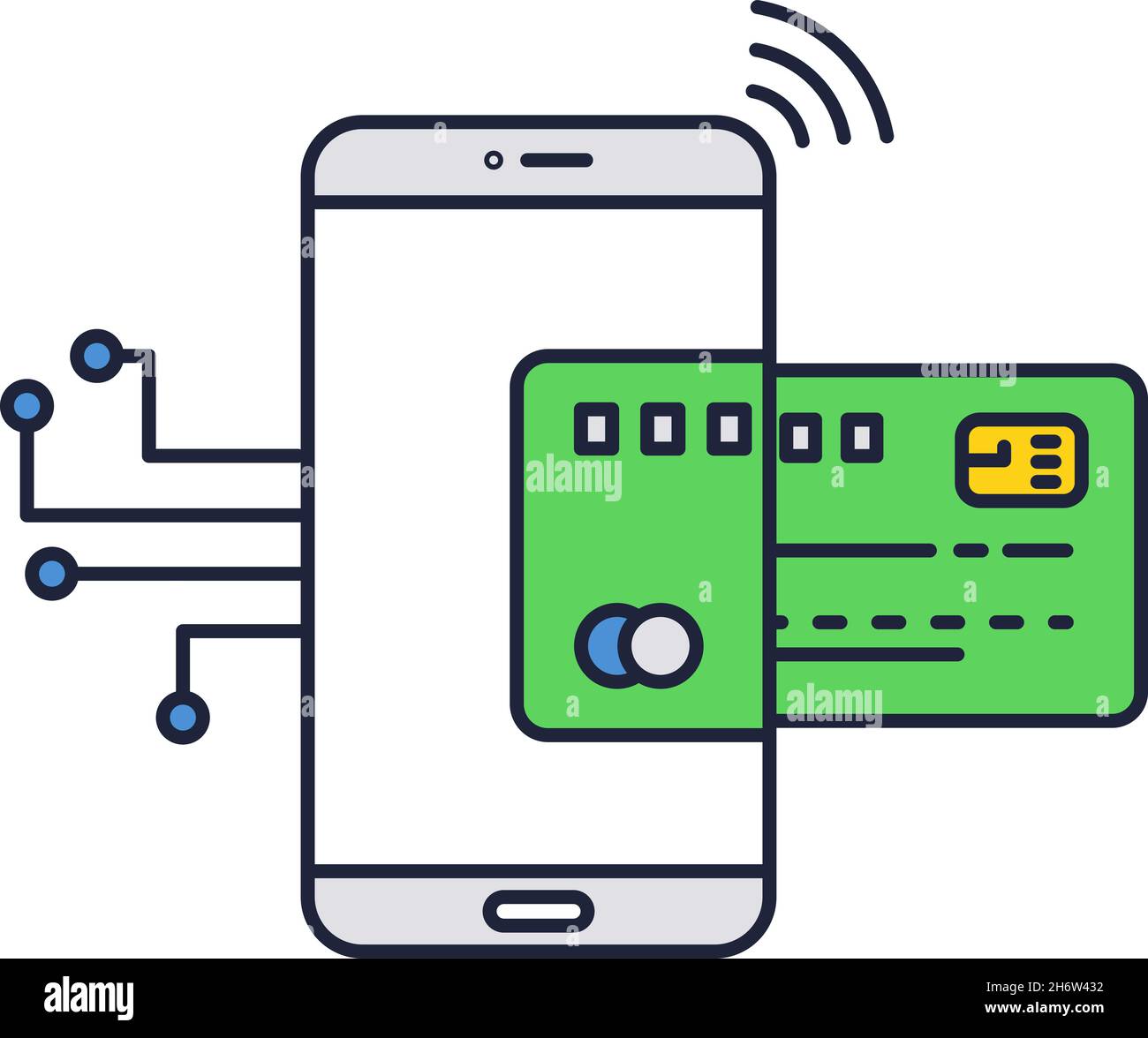 Mobile phone payment application icon flat vector Stock Vector Image ...