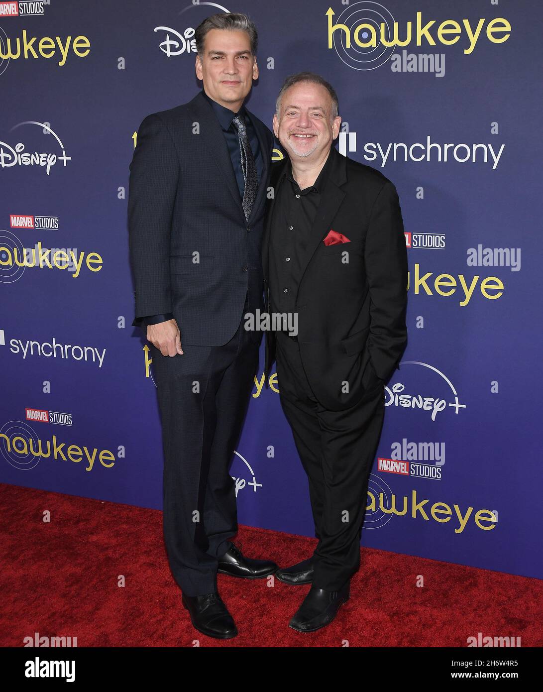 (L-R) Lou Mirabal and Marc Shaiman arrives at the Marvel Studios ...