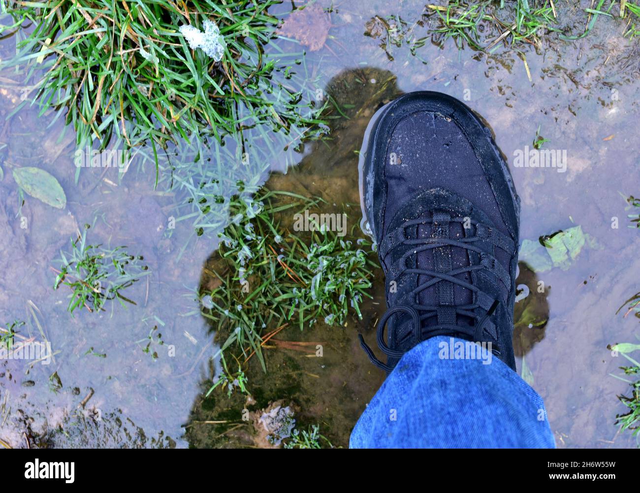 Wellies feet puddle hi-res stock photography and images - Alamy