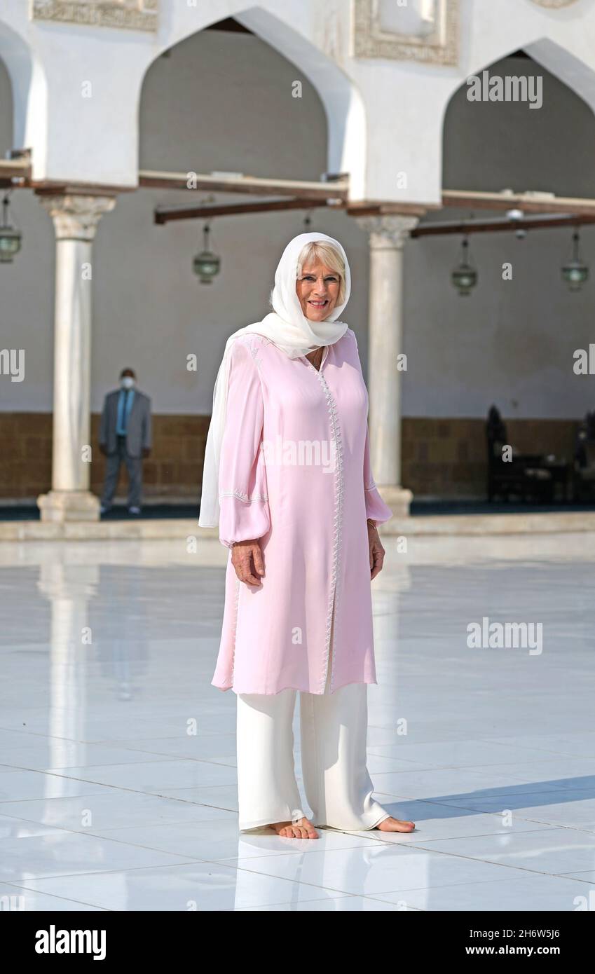 The Duchess of Cornwall during a visit to Al Azhar Mosque in Cairo ...