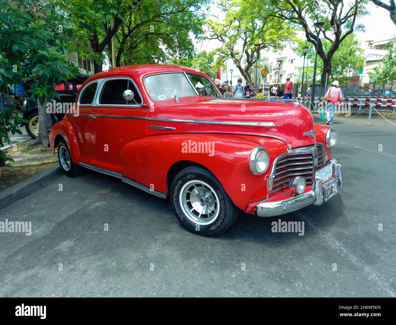 BUENOS AIRES, ARGENTINA - Nov 08, 2021: vintage stylish red Chevrolet ...