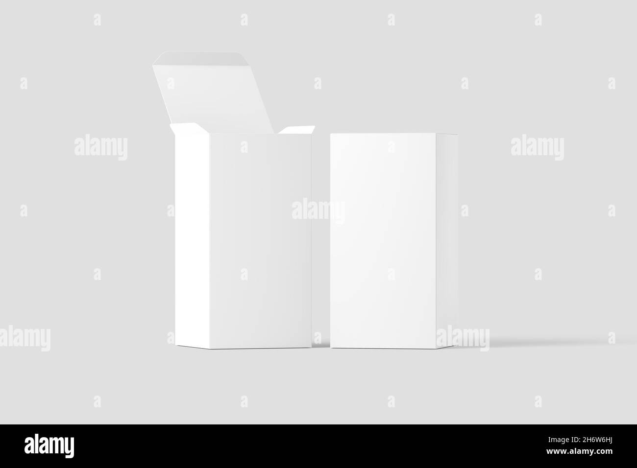 Rectangle Box White Blank Mockup Stock Photo - Alamy