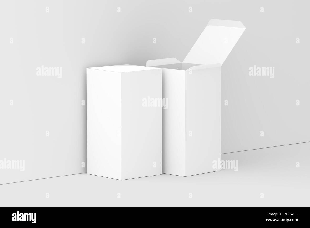 Rectangle Box White Blank Mockup Stock Photo - Alamy