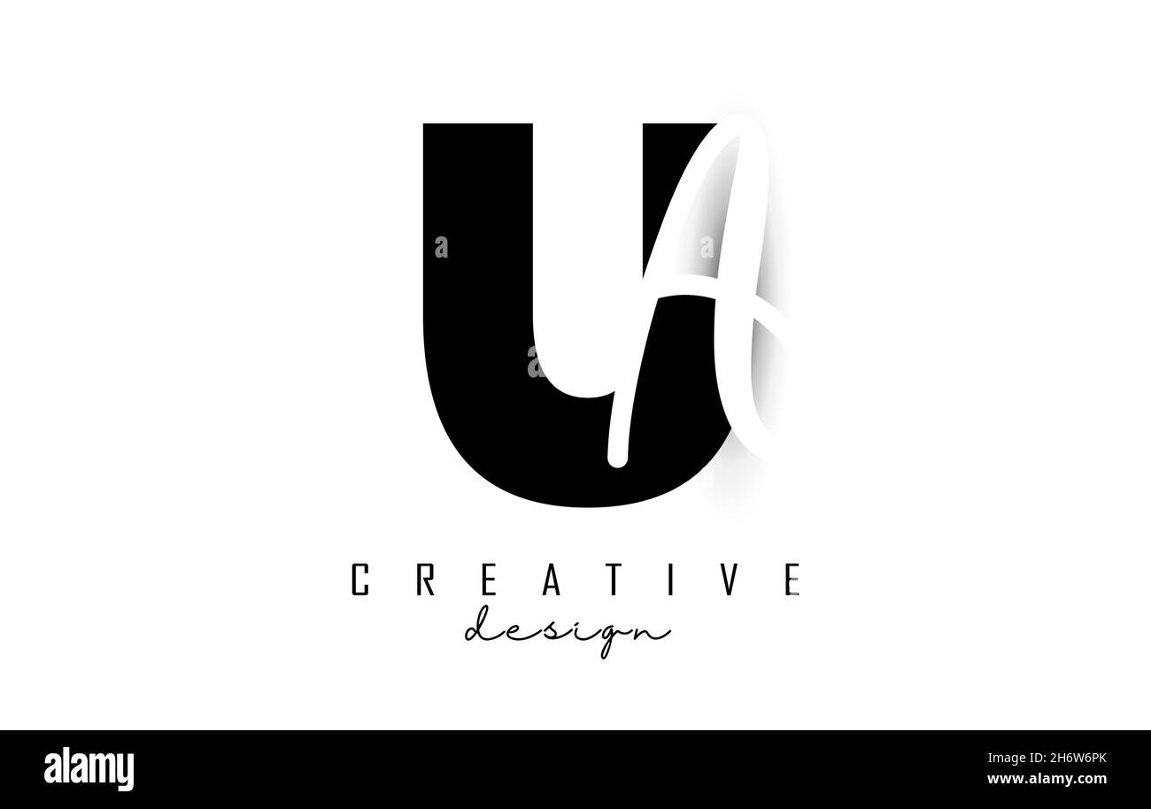 Letters UA logo with a minimalist design. Letters U and A with ...