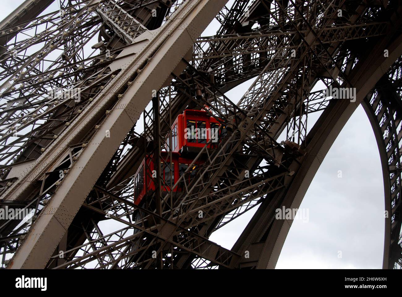 Section of intricate and decorative framework of the Eiffel Tower ...
