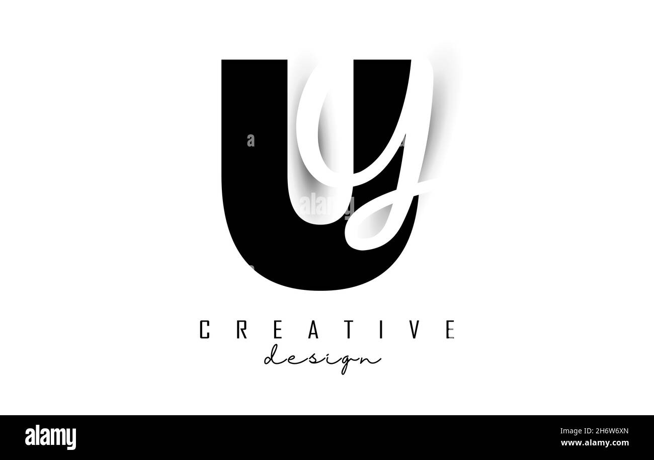 Letters UY logo with a minimalist design. Letters U and Y with ...