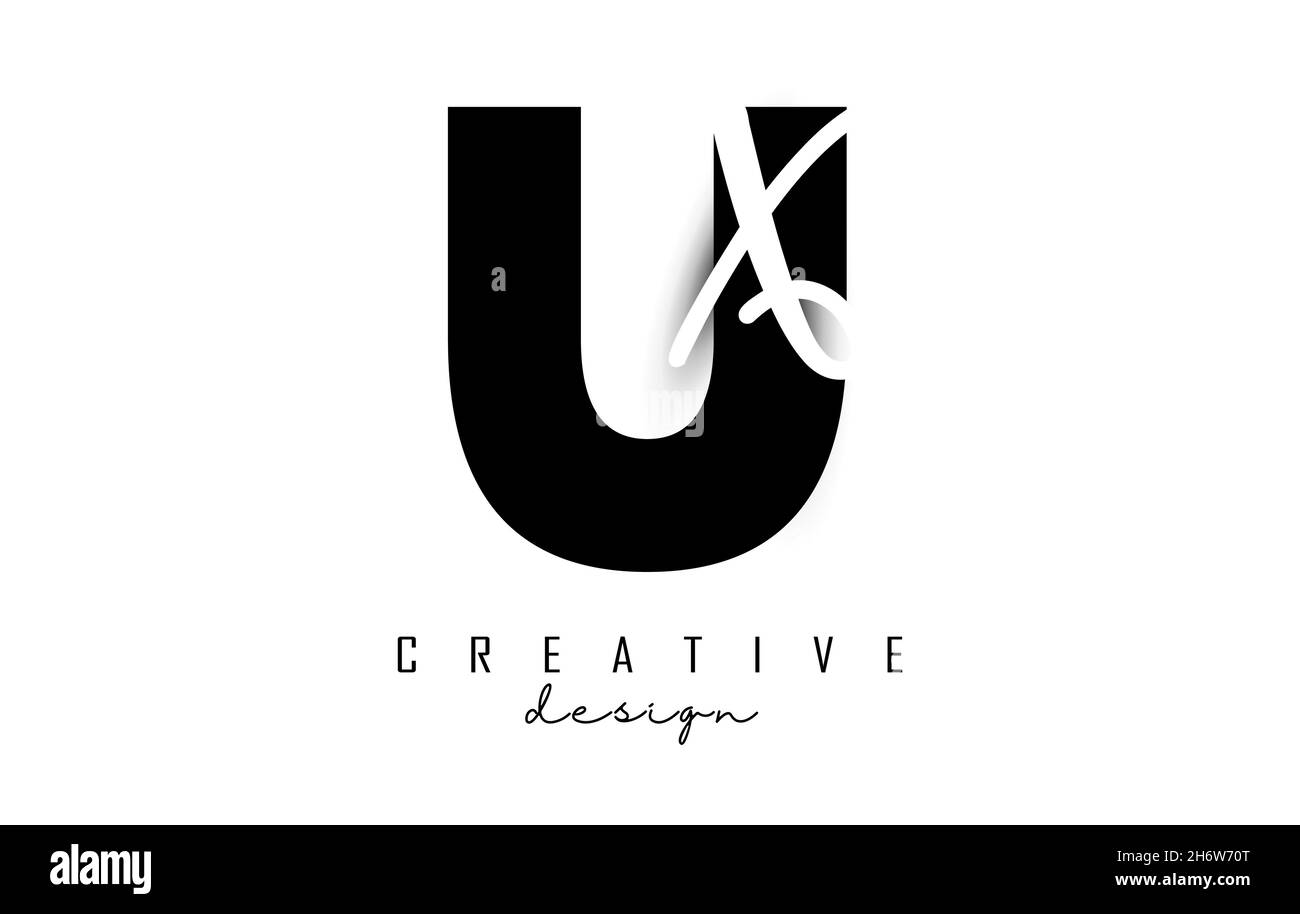Letters UX logo with a minimalist design. Letters U and X with ...