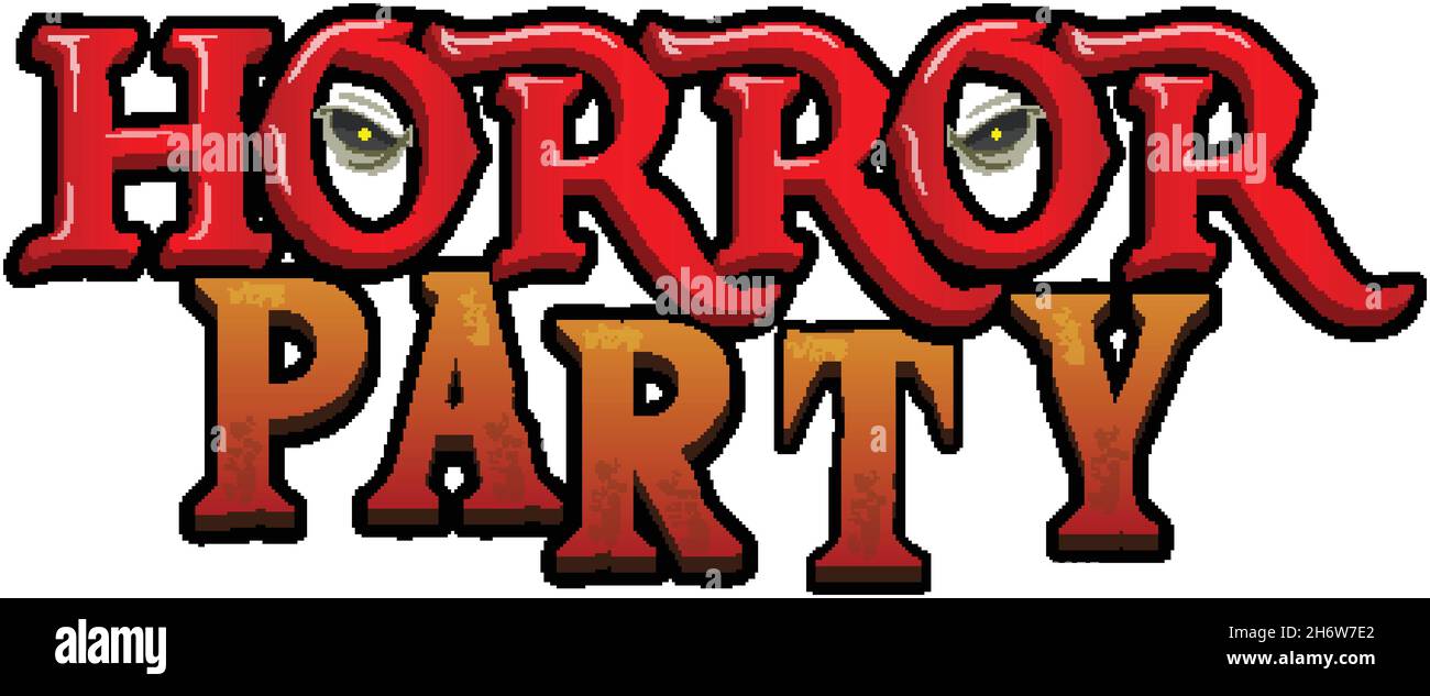 Horror Party word banner for halloween illustration Stock Vector Image ...