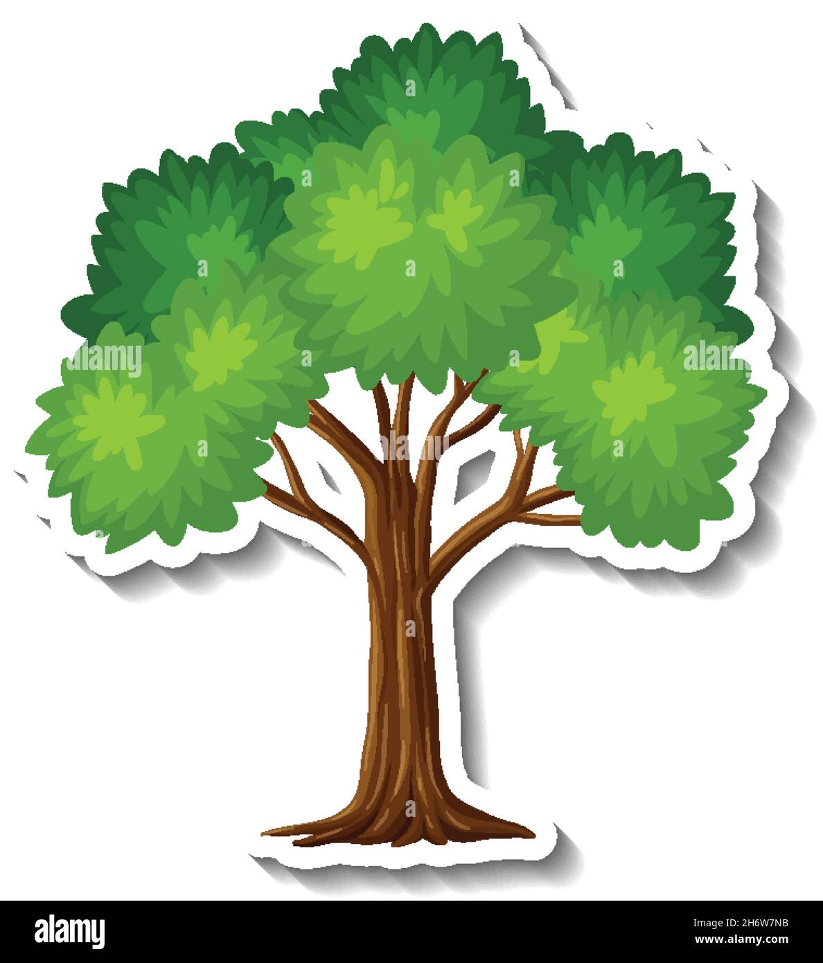 Tree sticker on white background illustration Stock Vector Image & Art ...
