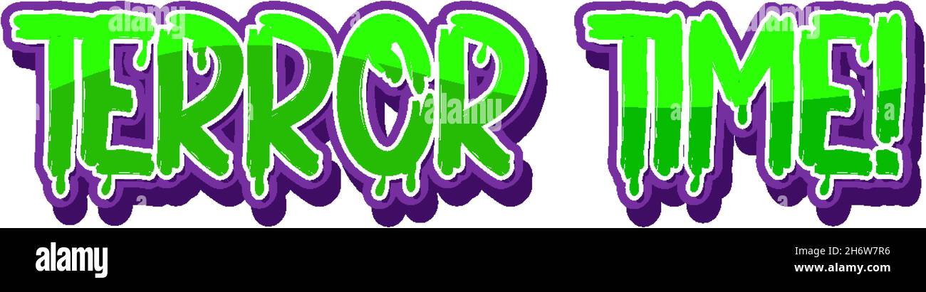 Terror Time word logo for Halloween illustration Stock Vector Image ...